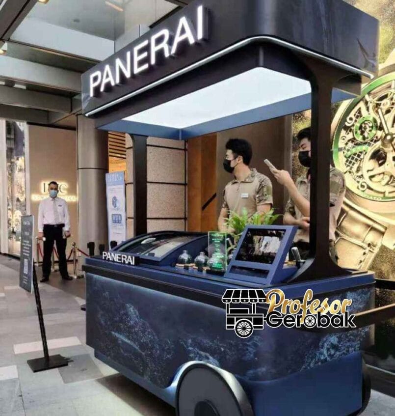 Booth Minuman Kekinian dengan Desain Minimalis - Profesor Gerobak Jualan