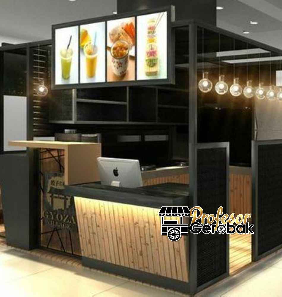 Booth Minuman Kekinian dengan Desain Minimalis - Profesor Gerobak Jualan